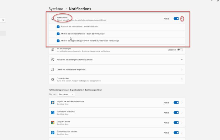 Gérer les notifications sous Windows 11 – Buzzee Training Center